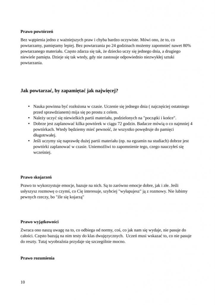 Metody efektywnej nauki – techniki pamięciowe | Zespół Szkół w ...