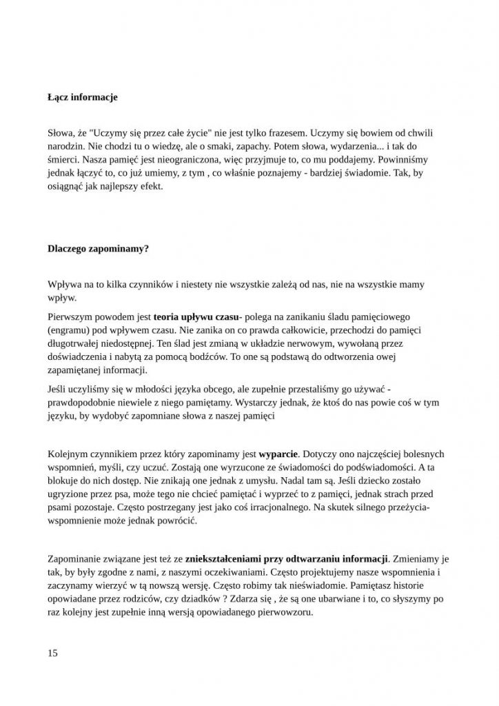 Metody efektywnej nauki – techniki pamięciowe | Zespół Szkół w ...