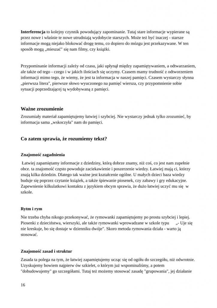 Metody efektywnej nauki – techniki pamięciowe | Zespół Szkół w ...