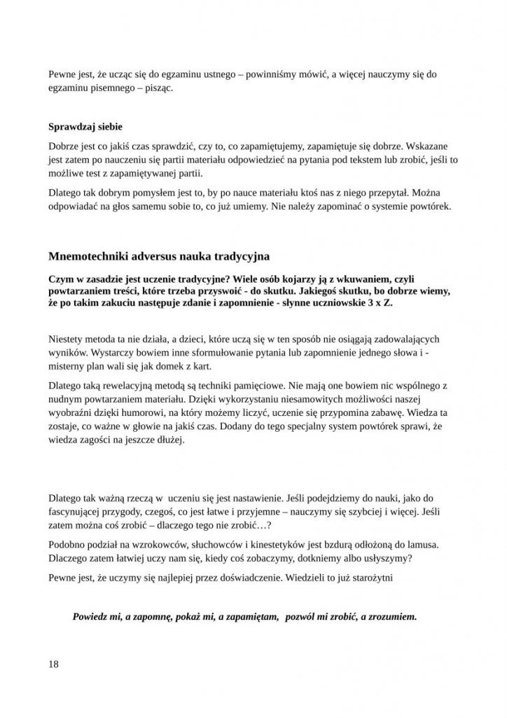 Metody efektywnej nauki – techniki pamięciowe | Zespół Szkół w ...